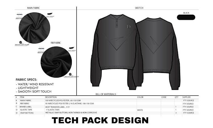 Be fashion tech pack designer clothing tech pack streetwear tech pack ...