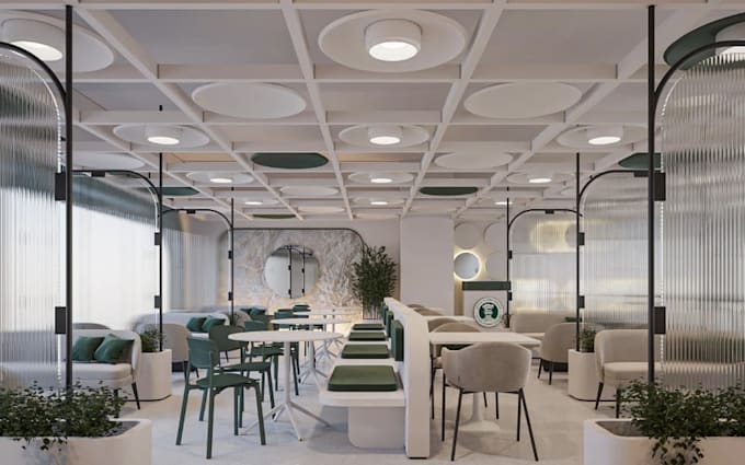 Redecorate 3d cozy cafe interior,dinning area,cgi restaurant lighten ...