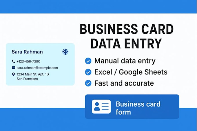 Do accurate business card data entry into excel or google sheets by ...
