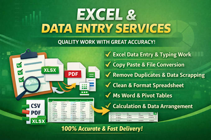 Be your expert in excel data entry formatting merging organizing by ...