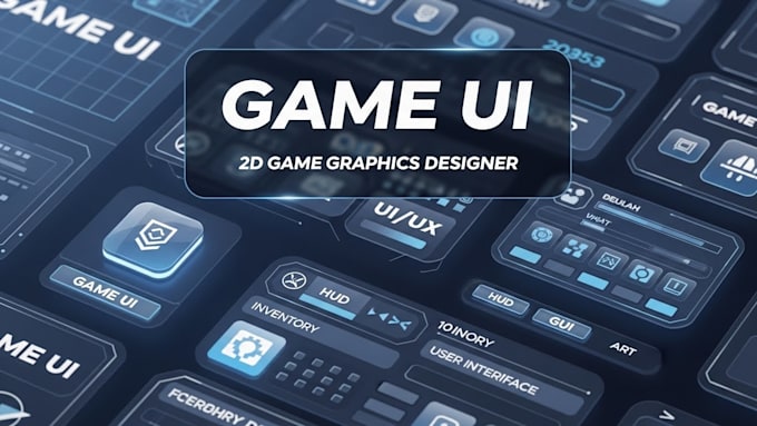 Design stunning 2d game graphics and premium game ui ui or ux hud gui ...