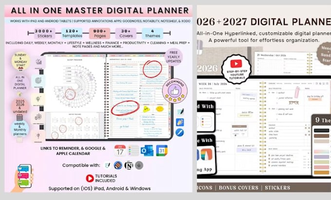Create a 2026 digital student planner, gratitude journal calendar by ...