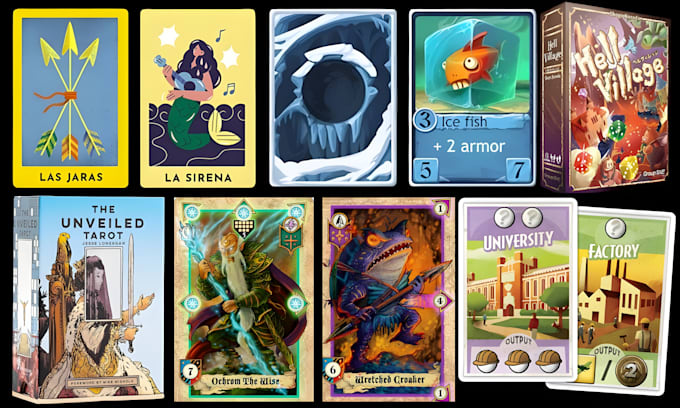 Design unique playing card game design tarot card design uno card board ...