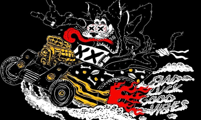 Draw rat fink tshirt design cartoon character kustom kulture ...