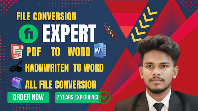 Do pdf to word, handwriting to word, resumes, convert scan pdf to excel by Typistkingpro | Fiverr