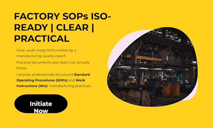 Write sops and work instructions for factories by Qualityxpert | Fiverr