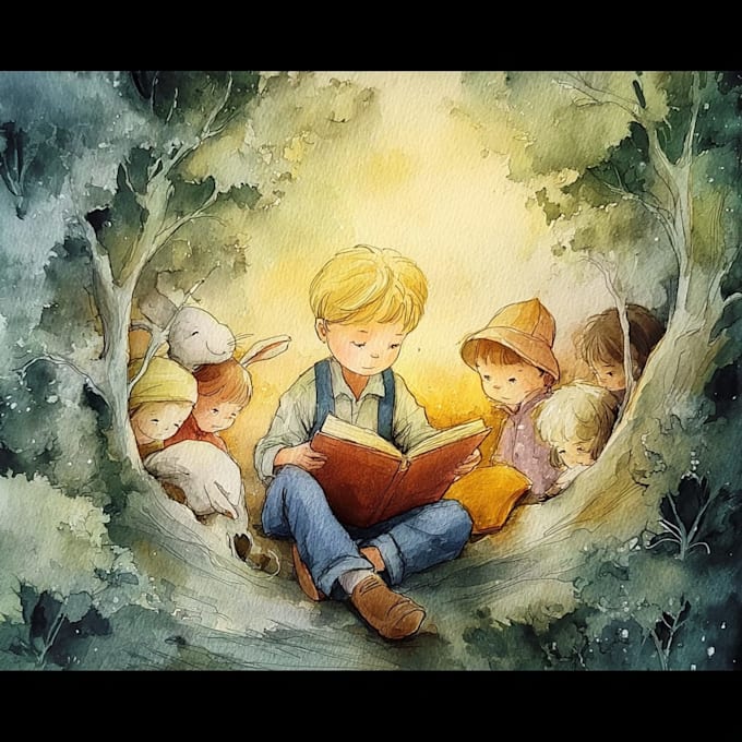 Children story book illustration watercolor by Gouracoub | Fiverr