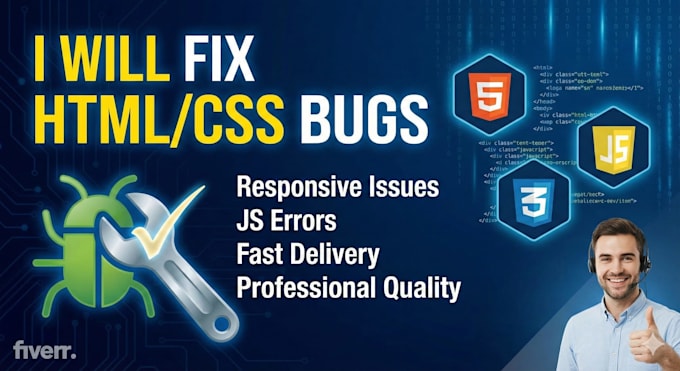 Html, css, javascript bugs und responsive probleme beheben
