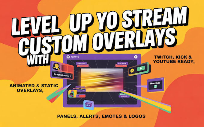 Design twitch overlay kick overlay twitch logo animated stream overlay ...