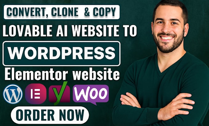 Convert lovable ai to wordpress, redesign lovable ai website, clone ...