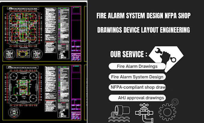 Fire alarm system design nfpa shop drawings device layout engineering ...