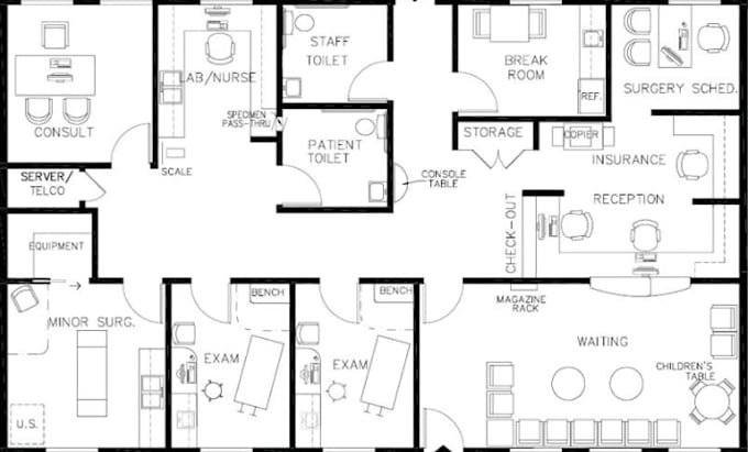 Design medical center floor plan clinic layout healthcare architecture ...