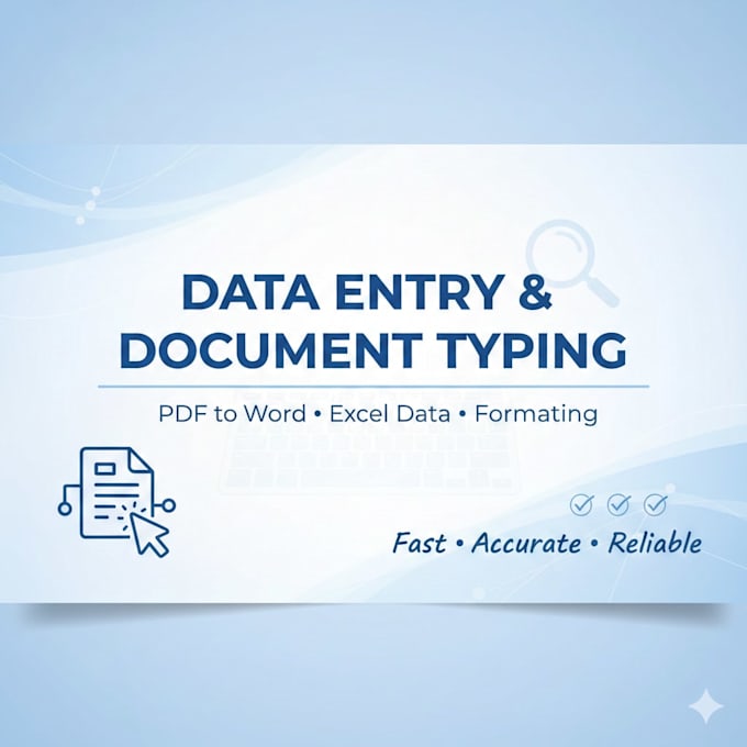 Do accurate data entry and document typing professionally by Aurapitaloka | Fiverr
