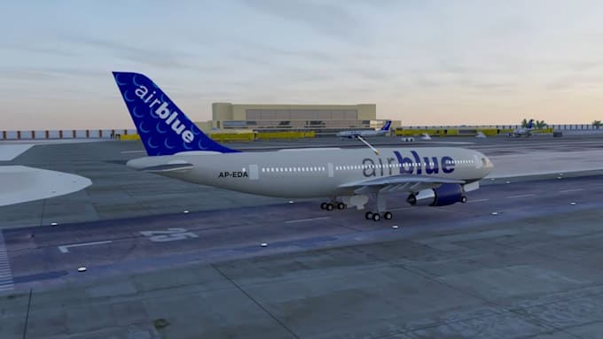 Create realistic 3d airplane, jet, aircraft animation with cinematic ...