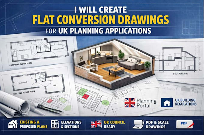 Create flat conversion drawings for uk planning applications by ...