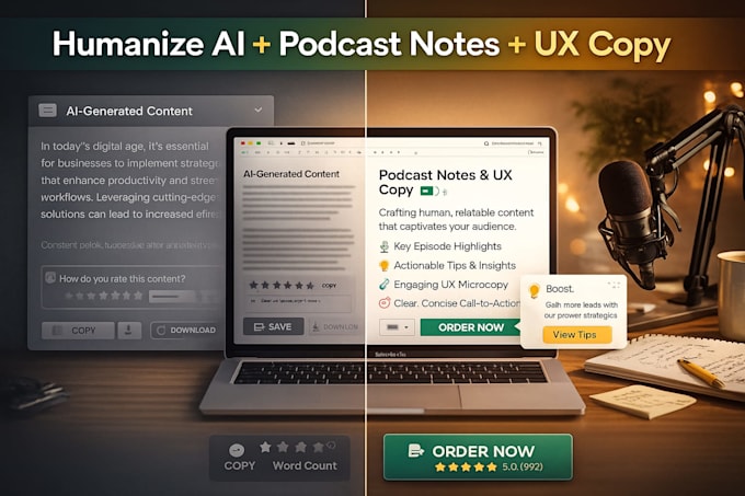 Humanize ai content, write podcast notes and craft ux microcopy by ...
