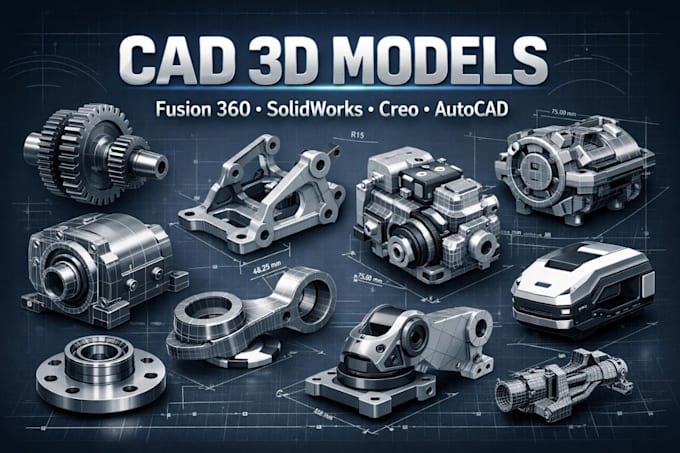 Design cad 3d models using fusion 360 solidworks creo autocad by Festus ...