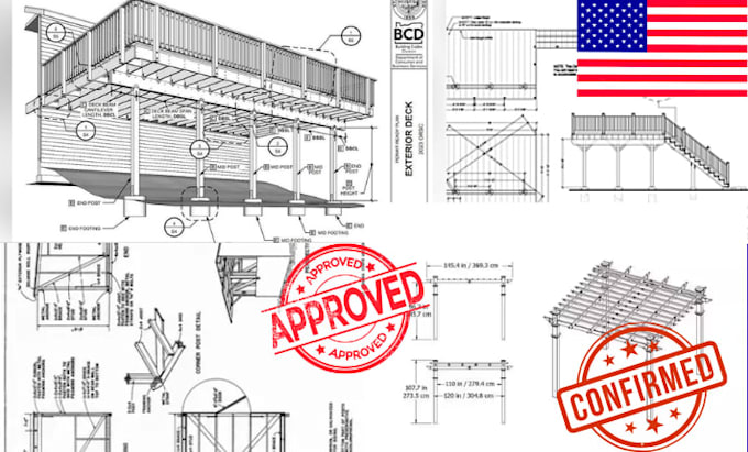 Design pergola deck carport house plan gazebo structural drawing permit ...