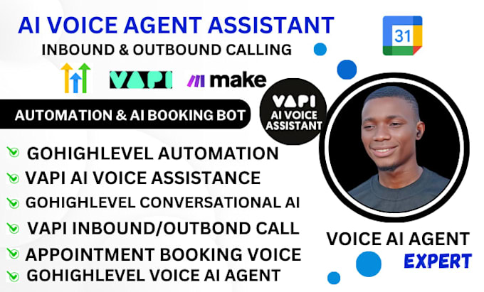 Agente de chamadas de ia vapi do gohighlevel, chatbot ghl, agente n8n ...