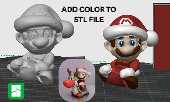 Color your stl file and convert it to multicolor 3mf model for bambu 3d ...