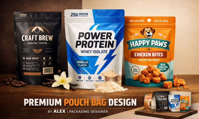 Pouch design, packaging design, label design, product packaging ...