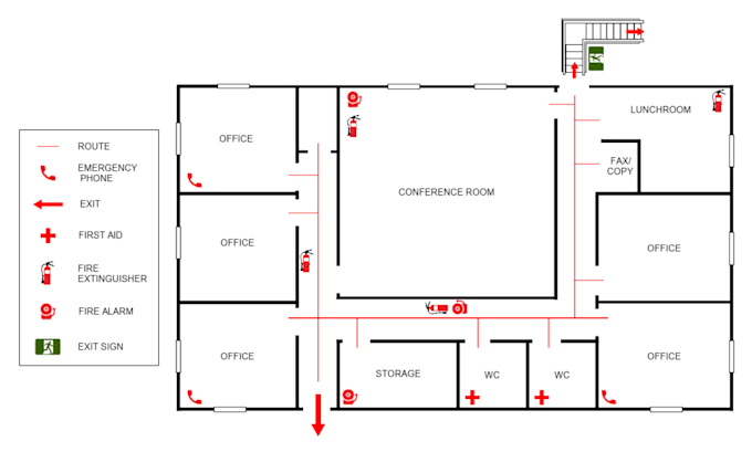 Design professional emergency evacuation plan safety exit plan safety ...