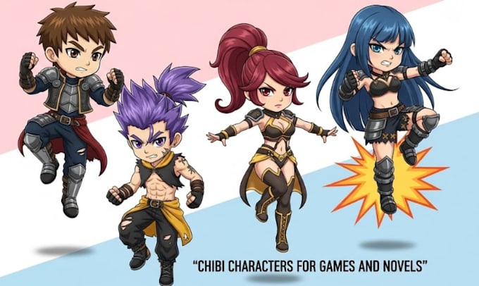 Custom cute chibi rpg game character, kawaii chibi illustration chibi ...