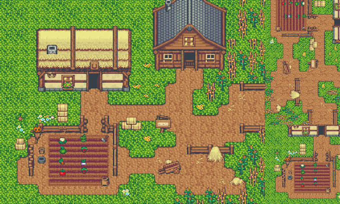 Create pixel art tileset, top down pixel sprite sheet by Abbey099 | Fiverr