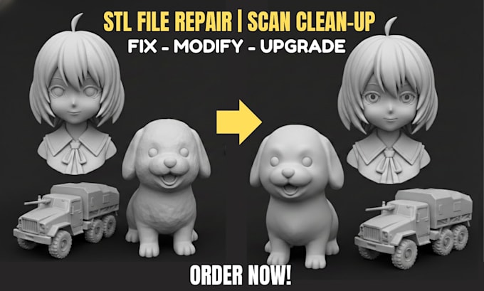 Fix mesh, repair 3d scan, cleanup stl, optimize topology for 3d ...