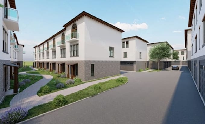 Design, render 3d architectural exterior of house, commercial building ...