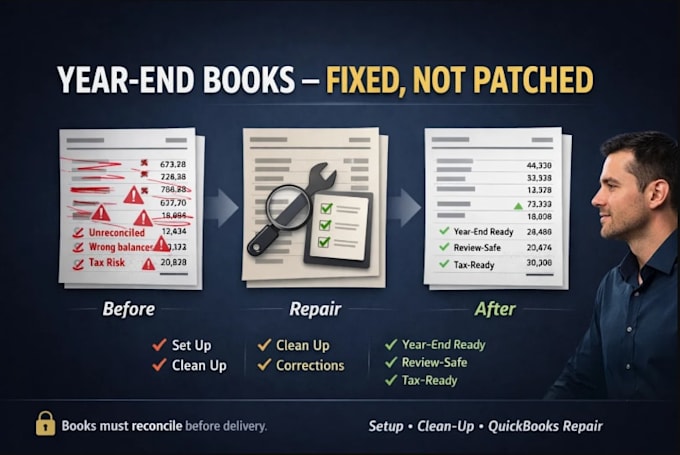 Do year end bookkeeping, quickbooks setup and clean up by Andromeda_pa ...