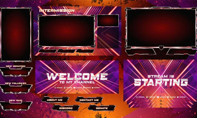 Design custom twitch packs with twitch animated overlay logo and stream ...