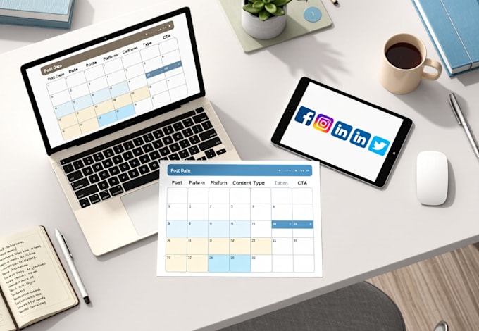 Create professional social media, weekly calendars for 2026 by ...