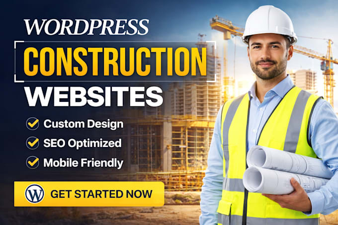 Design a modern construction wordpress website and real estate ...