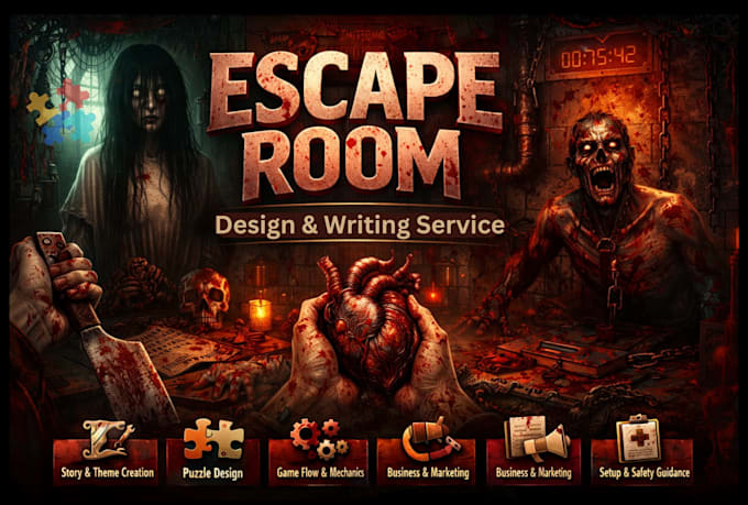 Create escape room story and design puzzles, riddles and interactive ...