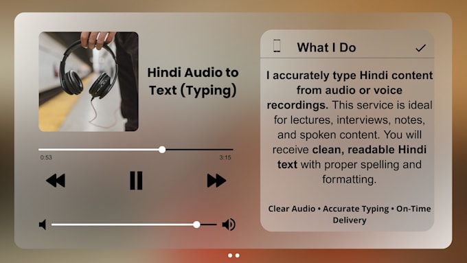Do accurate hindi typing from audio files by Ankit1914 | Fiverr