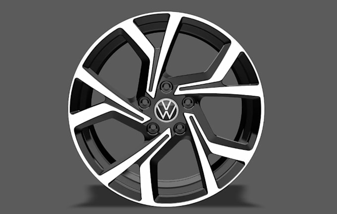 Stylized 3d wheel vehicle,alloy rim,bodykit,rear spoiler,tire ...