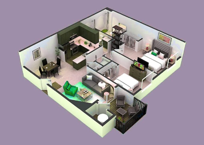 3d rendering 3d floor plan, interior design and house plan design in ...