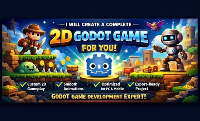 Create a complete 2d godot game, godot game development, godot game ...
