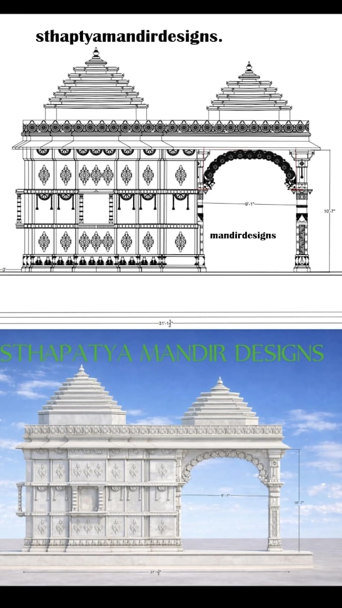 Design hindu mandir layouts and 2d drawings based on vastu principles ...