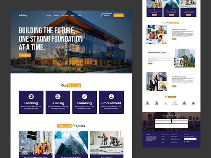 Design construction website contractor website building website ...