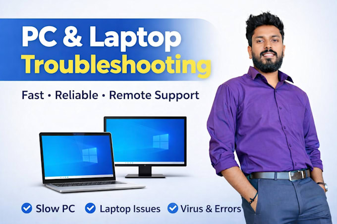 Troubleshoot and fix your windows pc issues remotely by Damith_94 | Fiverr