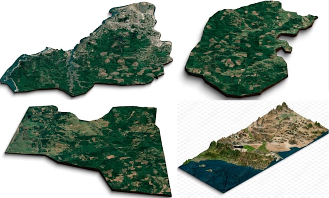 Create realistic 3d terrain map, topographic landscape in blender ...