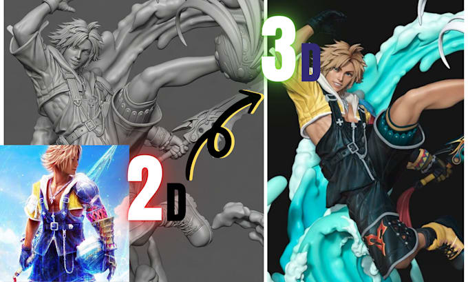 Convert 2d to 3d model, image or photo to custom 3d model stl for ...