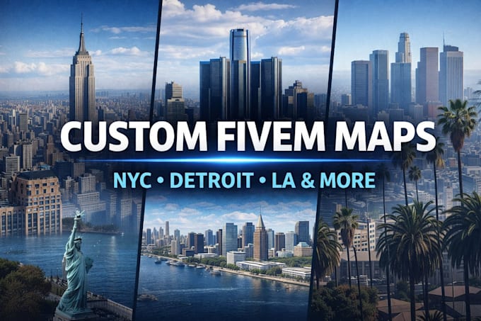 Create fivem map, fivem cities, fivem realistic map, nyc map, detroit ...