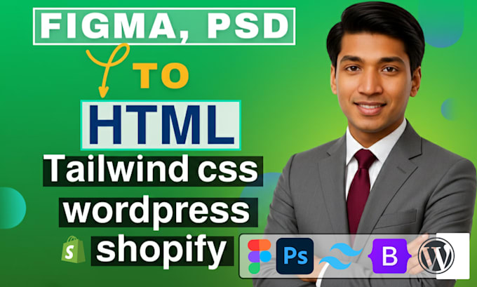 Convert figma or psd to responsive html using bootstrap, tailwind css, wordpress by Webhabi | Fiverr