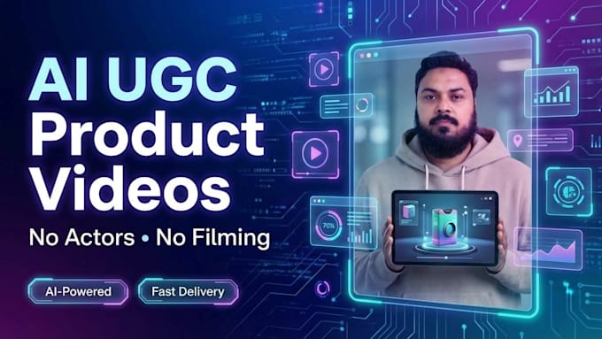 Do realistic high conver ai ugc product video ads and social media by ...