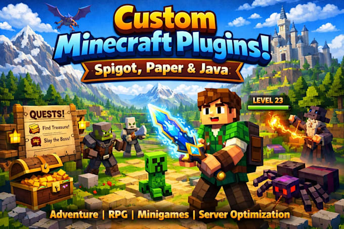 Create custom minecraft plugins for spigot, paper and java servers by ...