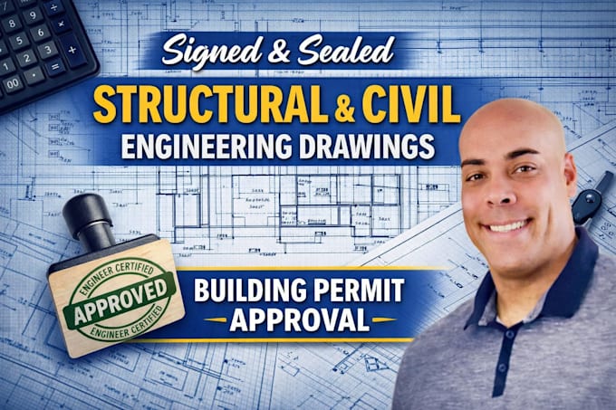 Sign and seal structural civil engineering drawings with building ...
