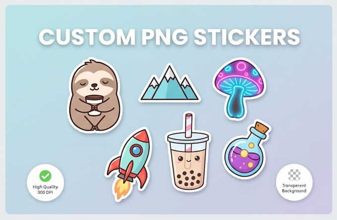 Design custom png stickers for you by Loomydesigns | Fiverr